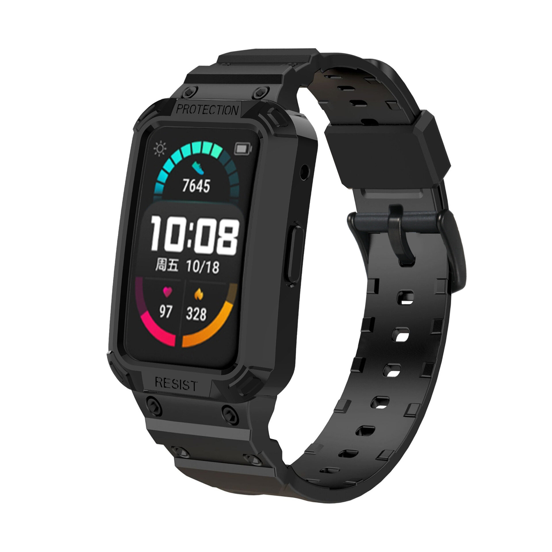 Черный ремешок для умных часов TPU под Huawei Watch Fit и Honor ES, универсальная замена, 12,1x11,1x4,8 см