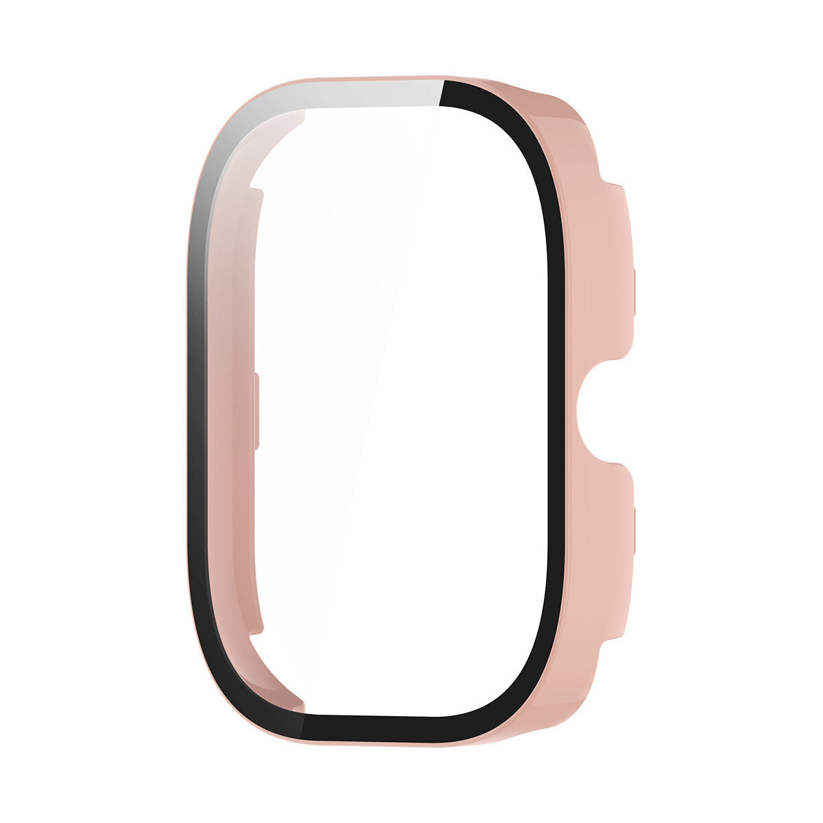 Розовый цвета сакуры чехол для Redmi Watch 4 с ПК-материалом и закаленным стеклом, без упаковки