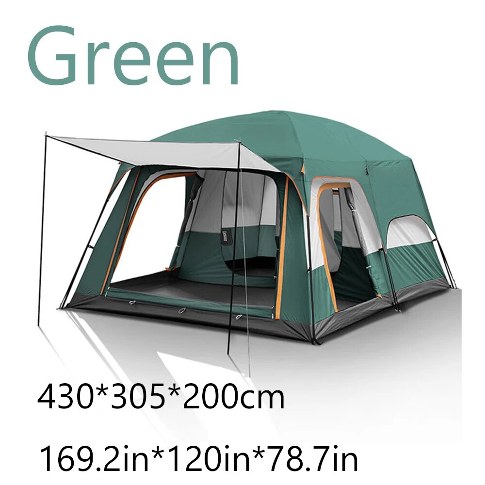 Палатка для кемпинга Sonuto Camping Family для 3-12 человек, двойного слоя, сверхбольшого размера, 2 комнаты, утеплённая, водонепроницаемая, оборудование для семейного кемпинга и туризма на открытом воздухе