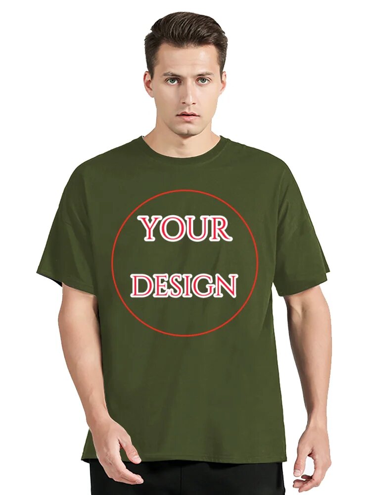 Футболка деmlfen короткая из спандекса Темно-зеленый, M, Army Green