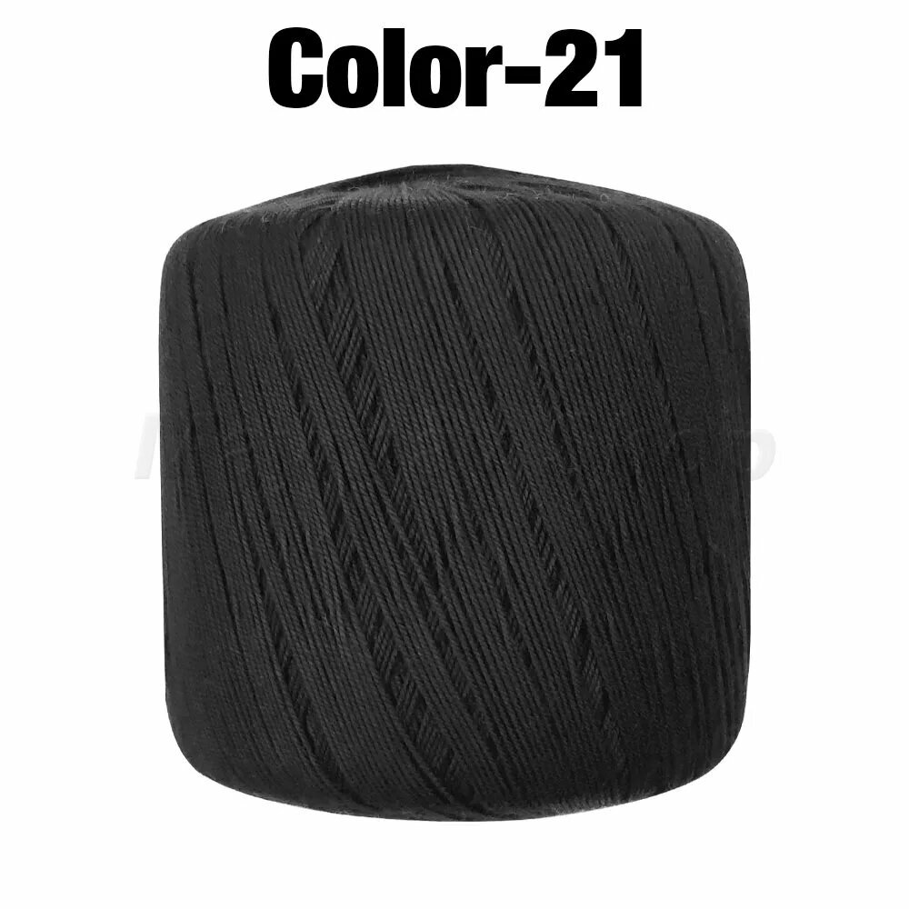 Черная пряжа Лен/Хлопок Color-21, 50г