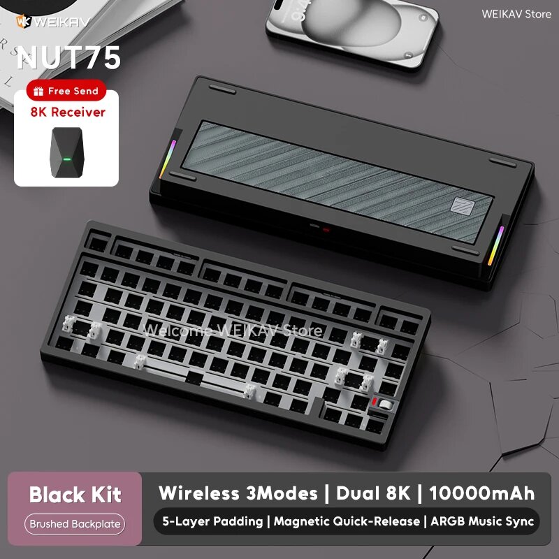 Weikav Lucky65 V3 NUT75 Механическая беспроводная клавиатура