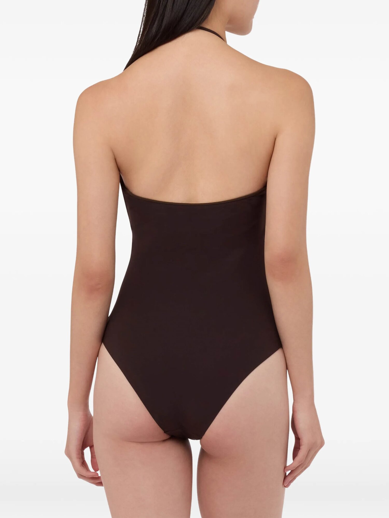 Купальник MOSCHINO Halterneck ruched swimsuit, размер 42, brown — фото 1