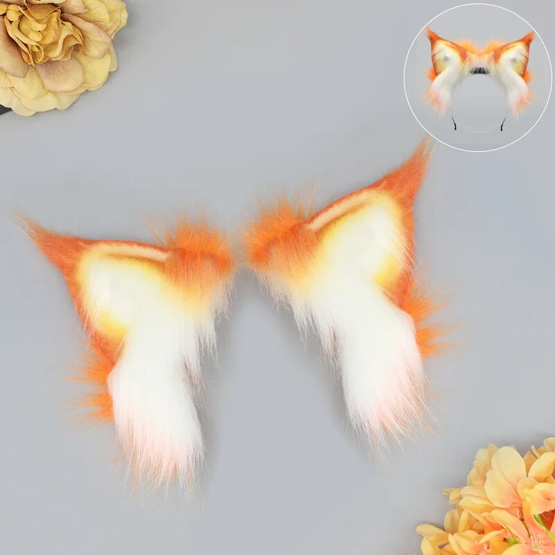 Электрические повязки на голову с ушками животные Оранжевый, Earcap-12