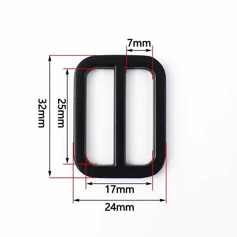 Металлические пряжки Meetee 25-50 мм 5Pcs, Black-25mm