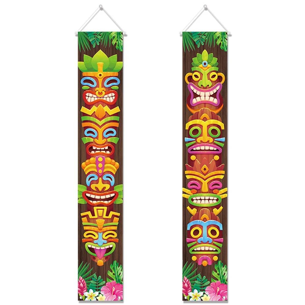 Гавайский баннер Aloha Tiki для вечеринки AFYPRTY Style 1
