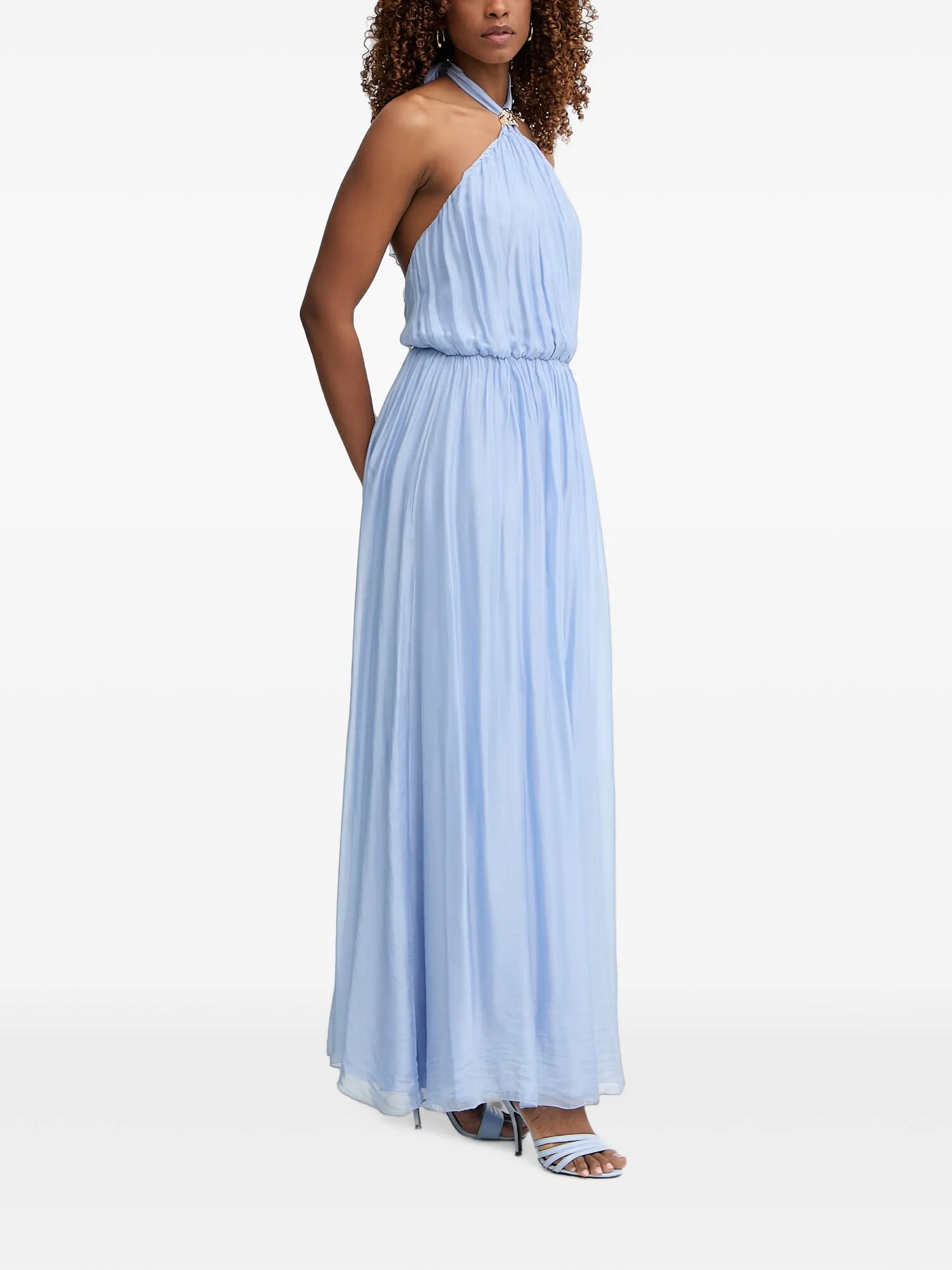 Платье  Halterneck backless maxi dress, размер 46, синий — фото 1