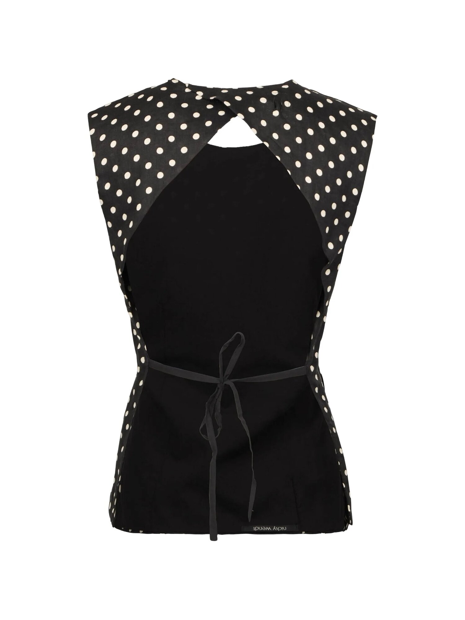 Топ Hannes Roether Polka-dot open-back top, размер 44, черный — фото 1