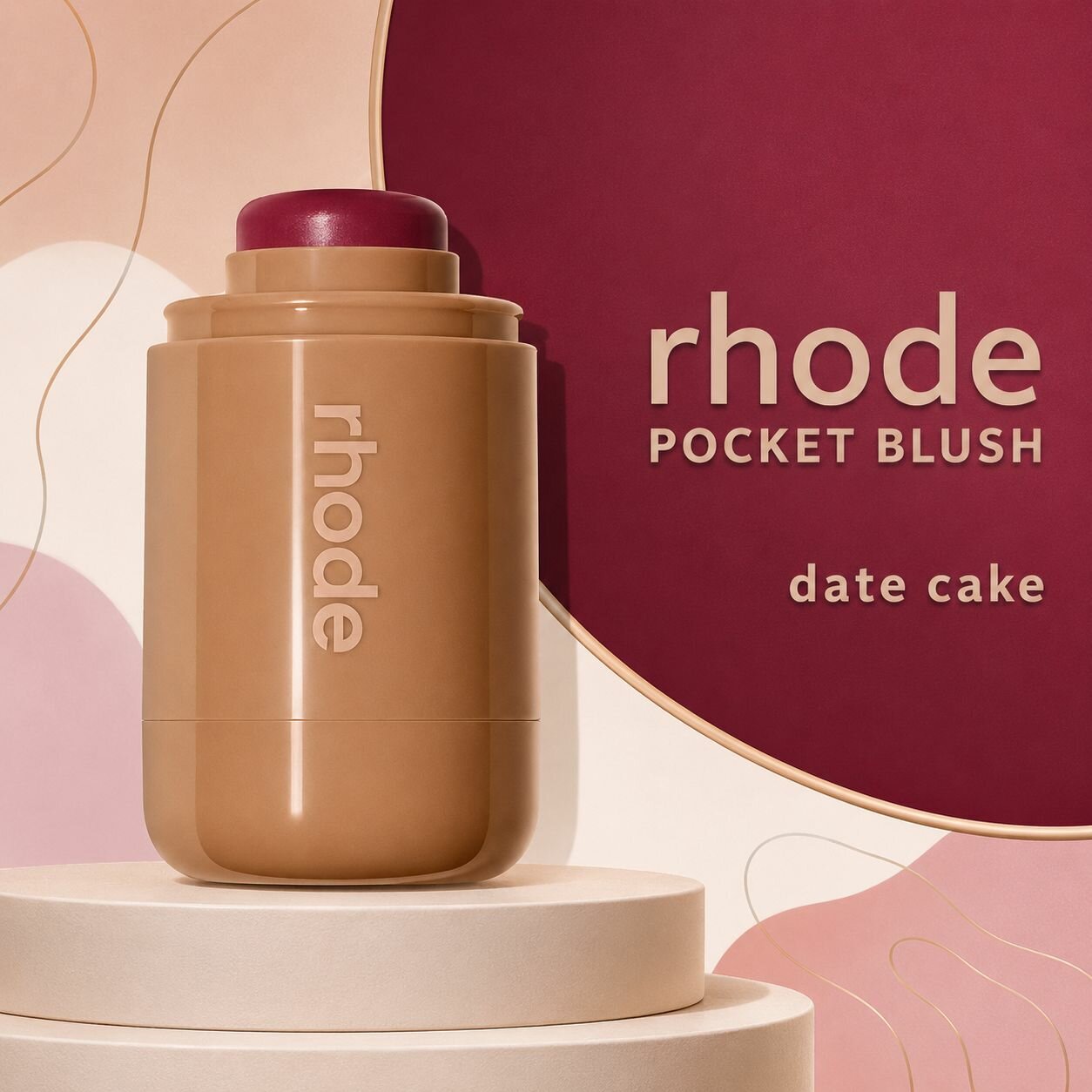 Румяна для лица RHODE DATE CAKE (тёплый красный ягоодный) 5.3 гр 0.18 oz/ Карманные румяна Pocket Blush 5.3 gr