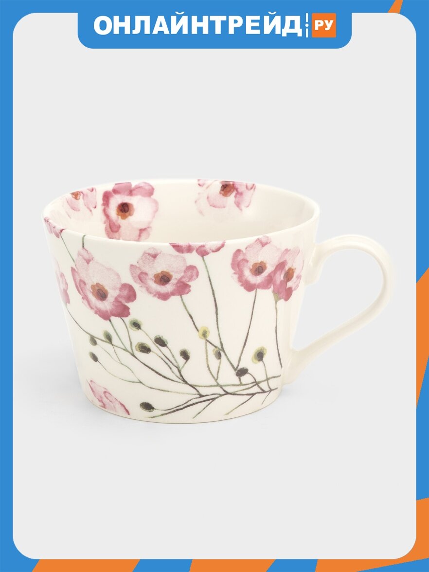 Кружка Anna Lafarg Magic flowers Лютик 480 мл, фарфор, белый (ANLAF2-TC478-A2004-B)