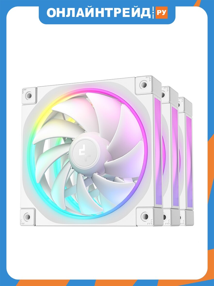 Вентиляторы для корпуса Deepcool FL12 WH-3 IN 1 3шт (R-FL12-WHAPN3-G)