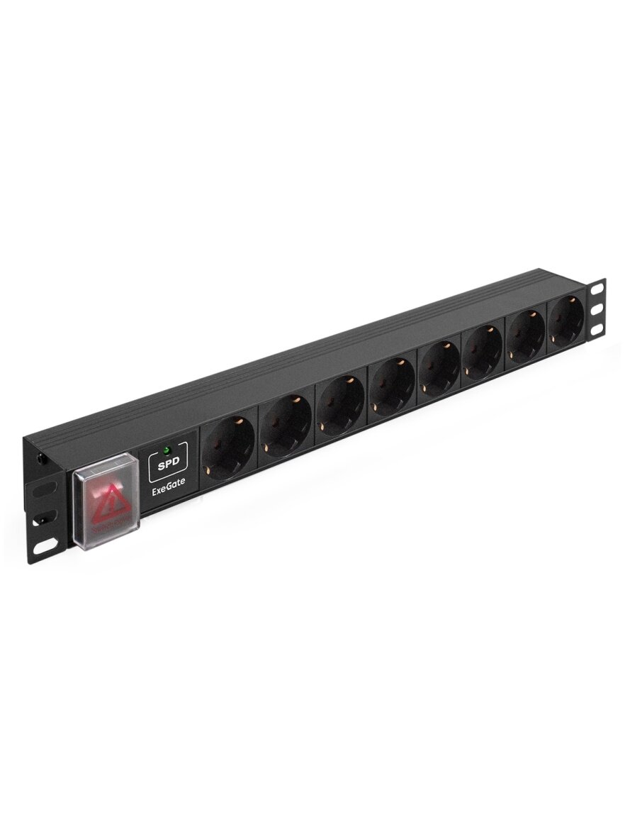 Блок розеток Exegate ServerPro PDU-19H807 Al-8S-EU2-SW-SPD1 (EX280846RUS)