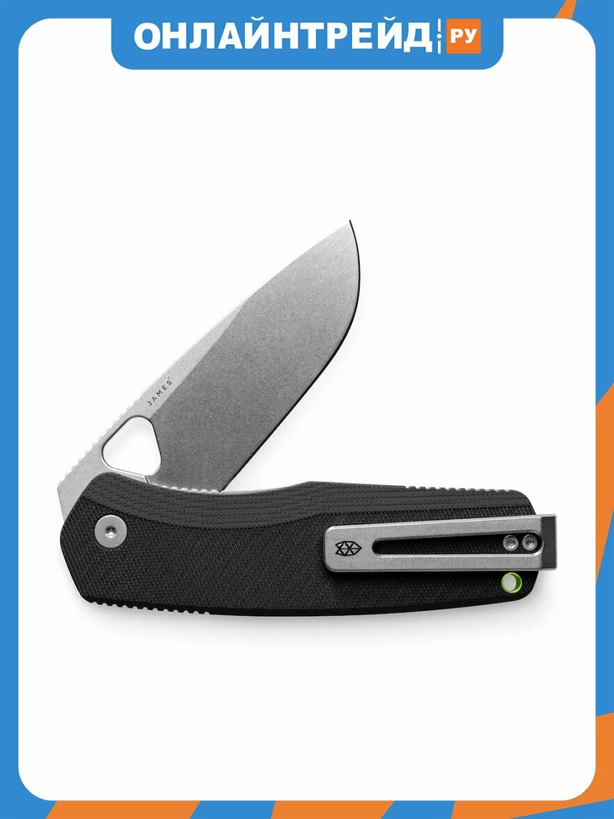 The James Brand Нож The Folsom Pro, лезвие LC200N, рукоять G10, Black