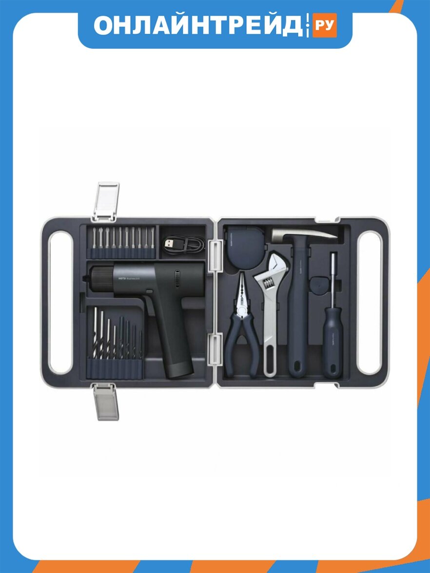 Набор инструментов Hoto с дрелью-шуруповёртом 12V Brushless Drill Tool Set