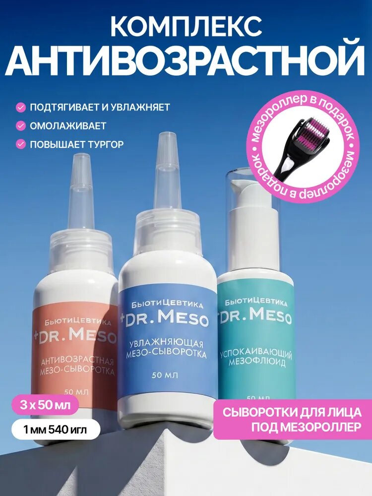 Антивозрастной комплекс сывороток для лица для мезороллера БьютиЦевтика