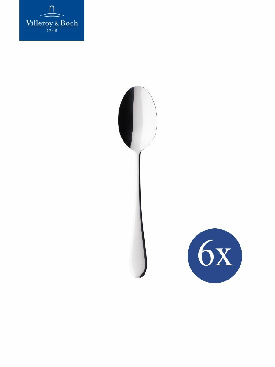 Набор десертных ложек 17,9 см, 6 предметов, Oscar, Villeroy & Boch, Нержавеющая сталь