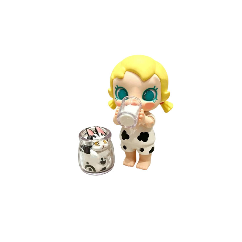 Фигурки унисекс POP MART Baby Molly & Baby Tabby Series, Confirmed-Fancy Drinking Milk (Open)