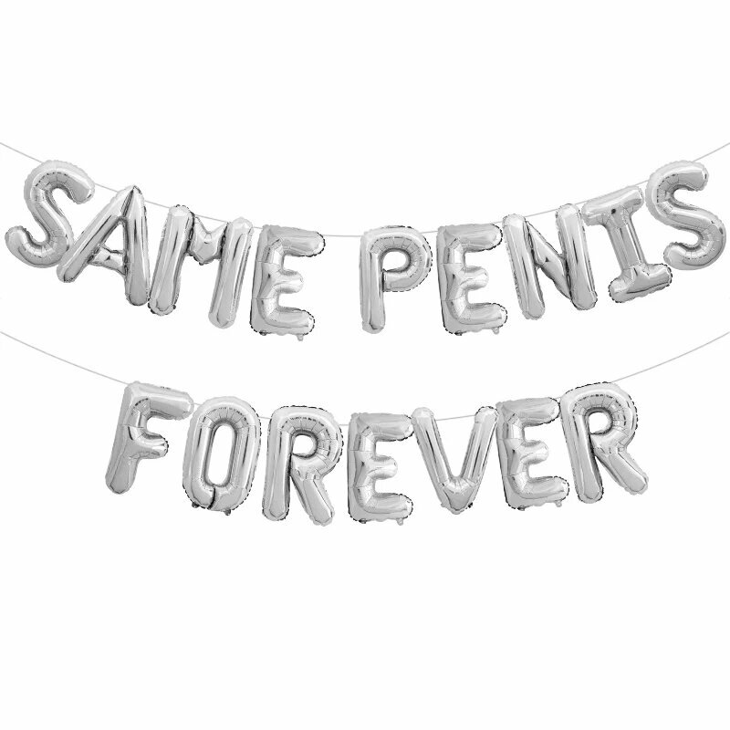 Набор фольгированных шаров "Same Penis Forever", 16 шт. Серебряный, Silver