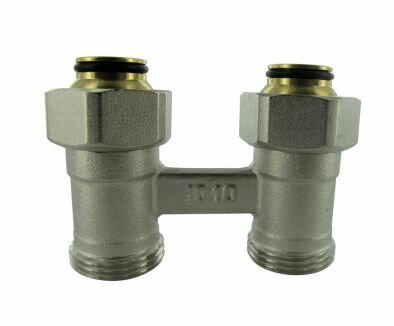 Узел нижнего подключения Comap для двухтрубной системы прямой, 1/2x3/4" c ниппелями 1/2" , с шаровым краном