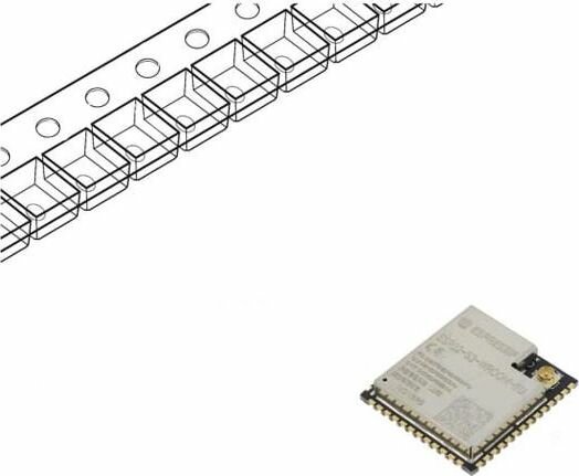 Модуль ESPRESSIF ESP32-S3-WROOM-1U-N8R8 IoT; Bluetooth Low Energy, WiFi, наружный, SMD, Flash: 8MБ, 1шт