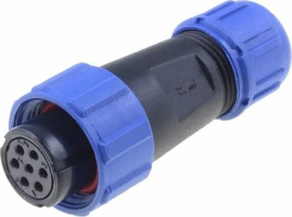 Вилка Weipu SP1310/S7IN "Мама" SP13 PIN 7 IP68 4 - 6,5 мм 5 А 125 В синий 1 шт