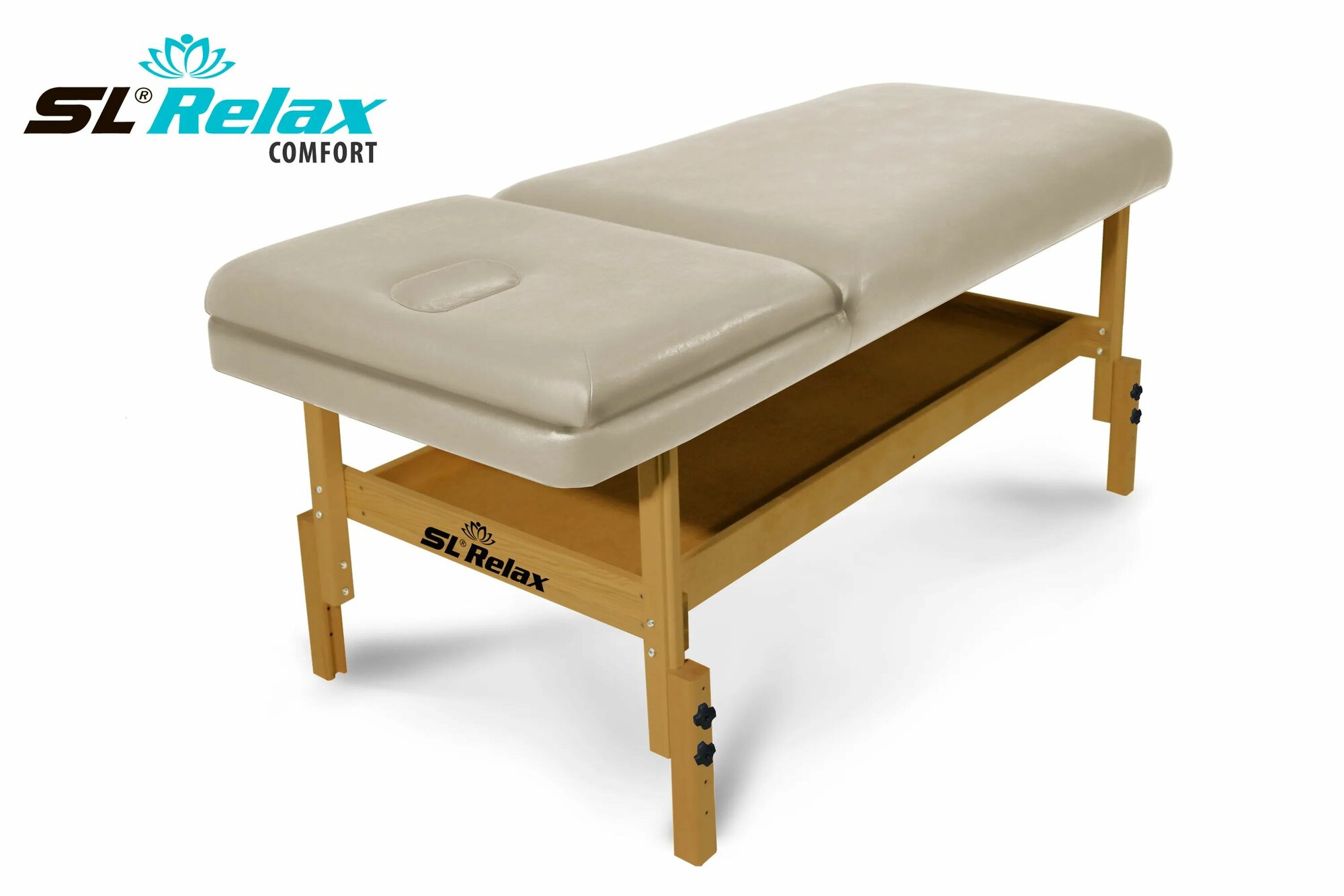 Массажный стол стационарный SL Relax Comfort SLR-16 бежевая кожа