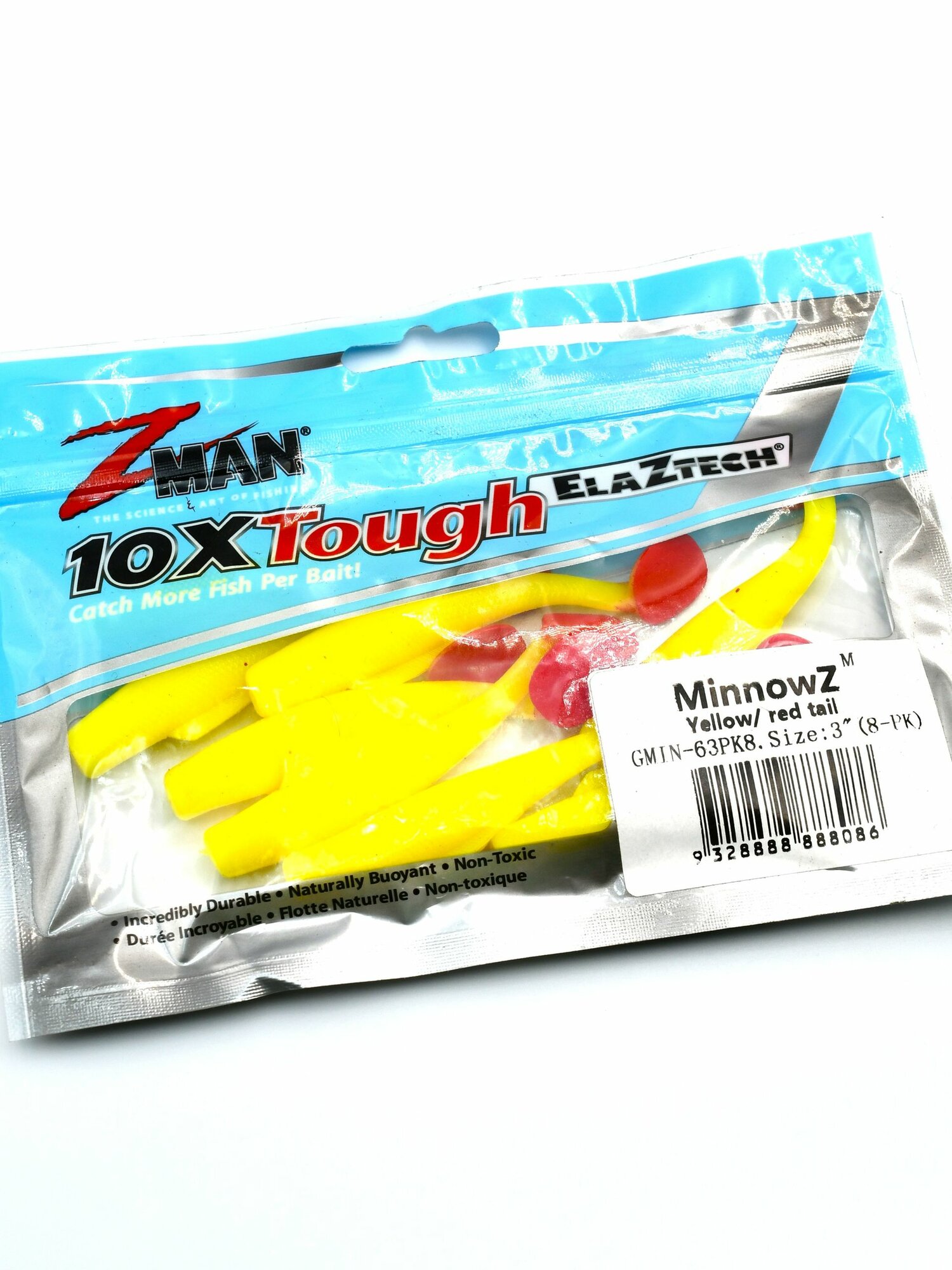Мягкая силиконовая приманка Z-Man MinnowZ США 3,0" 7,6см 8шт виброхвост на окунь щуку судак, жерех, сома, лосось, форель