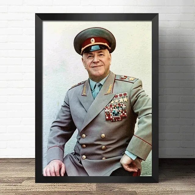 Портрет маршала Жукова, плакат 20x30 см, цвет 12, frameless
