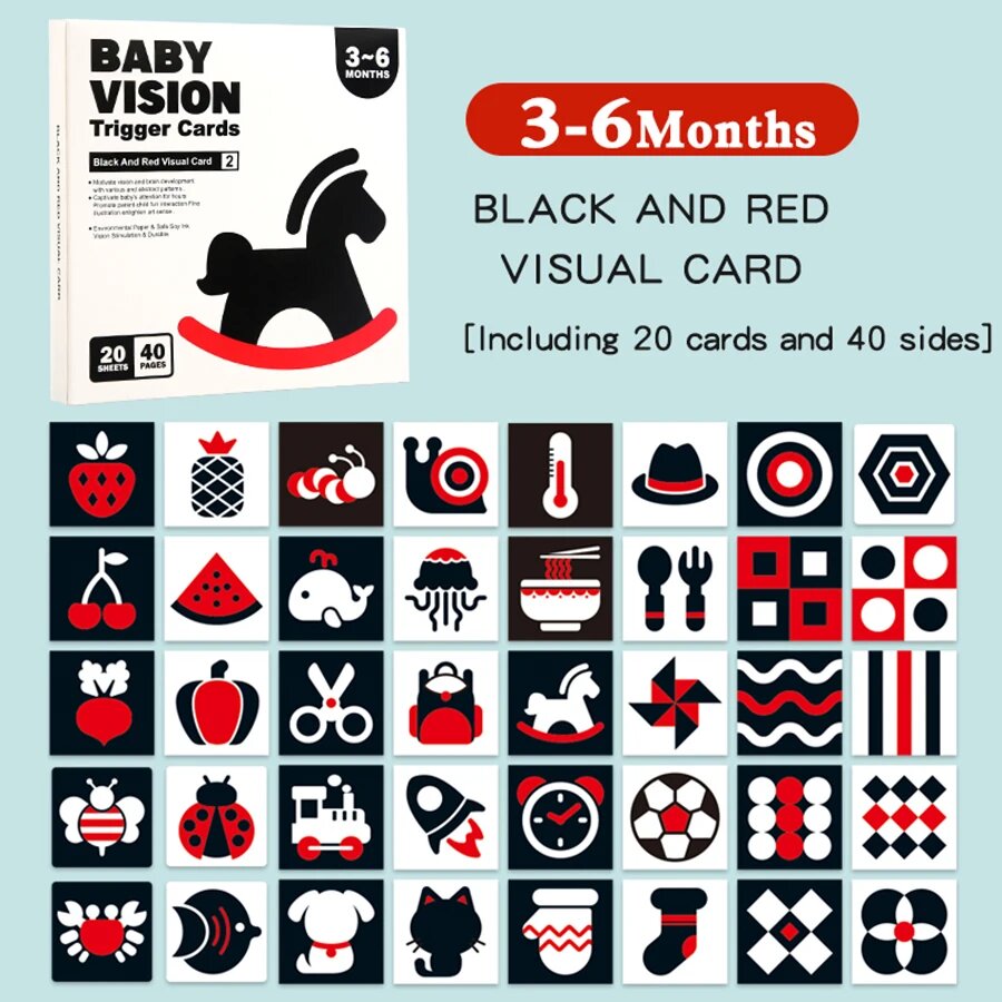 Монтессори-карточки для визуальной стимуляции Dusan Wood 3-6months
