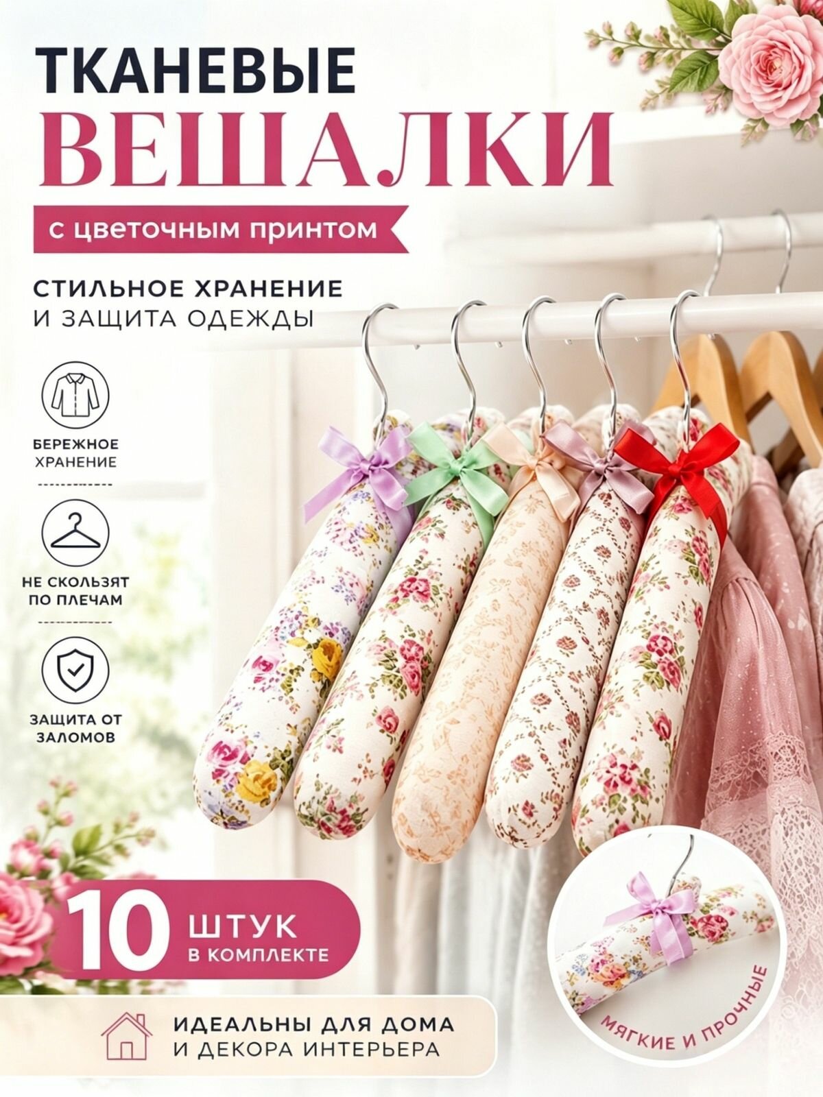Вешалка плечики, 10 шт плечики для одежды вешалка для рубашек комплект из 10 шт
