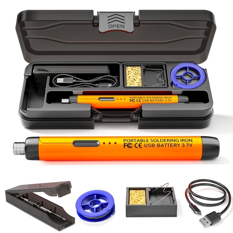 Паяльник USB портативный низковольтный 5V 8W аккумуляторный мини-инструмент для ручной пайки DIY, оранжевый