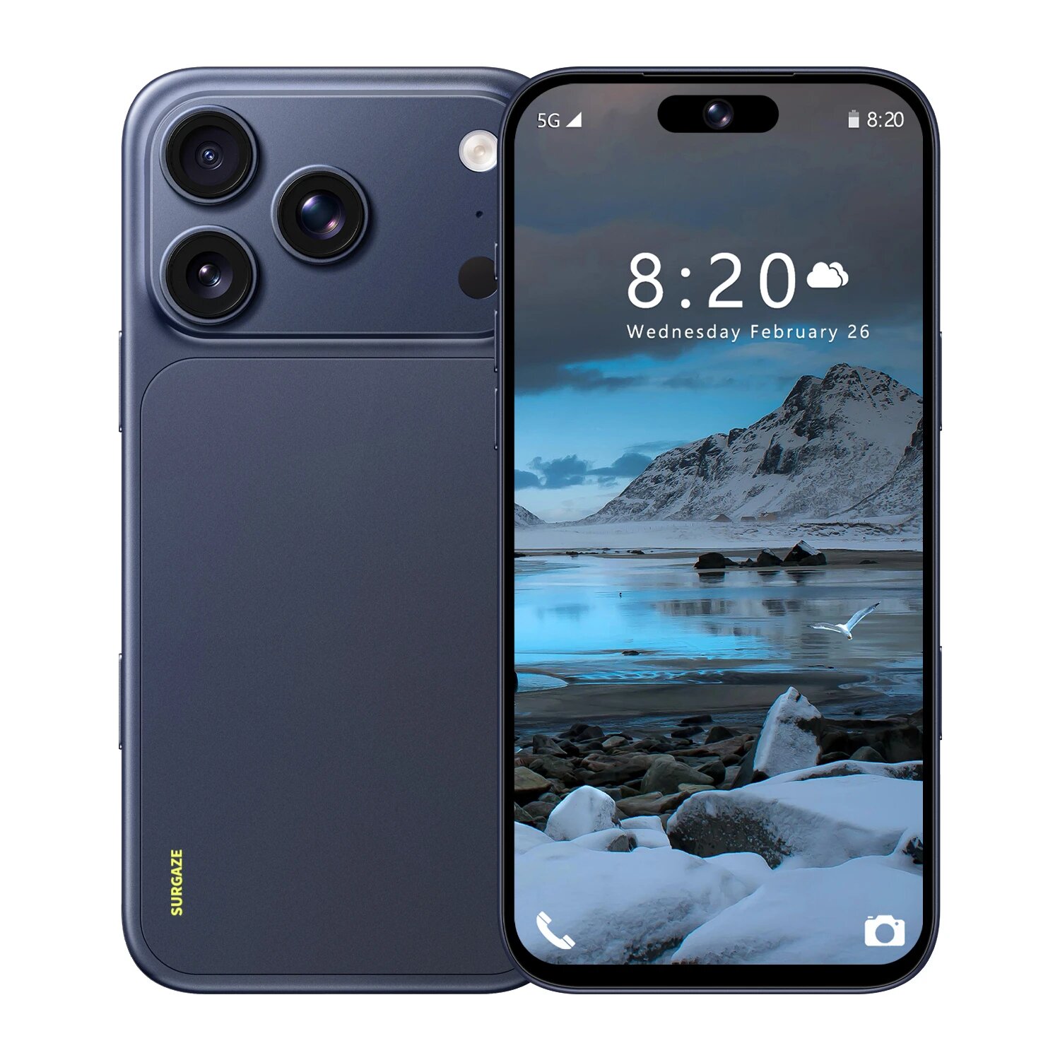 Новый высокопроизводительный смартфон SURGAZE Черный, 12GB RAM 512GB ROM, Голубой, 12ГБ, 512ГБ, Blue