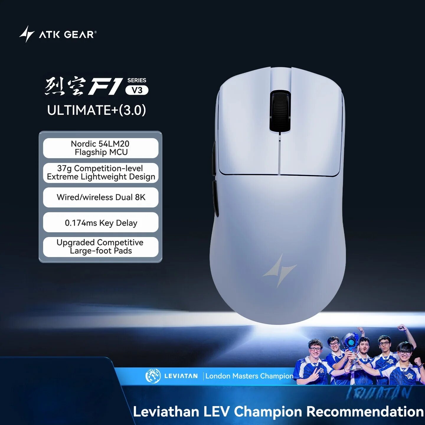 Беспроводная игровая мышь ATK F1 V3 Ultimate F1V3 Blue 3955