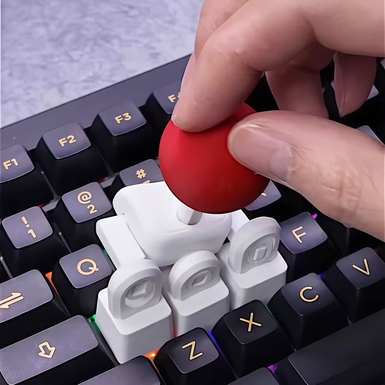 Колпачок для джойстика аркадного стика 3D печати для WASD, направляющий для файтингов, цвет: белый/красный