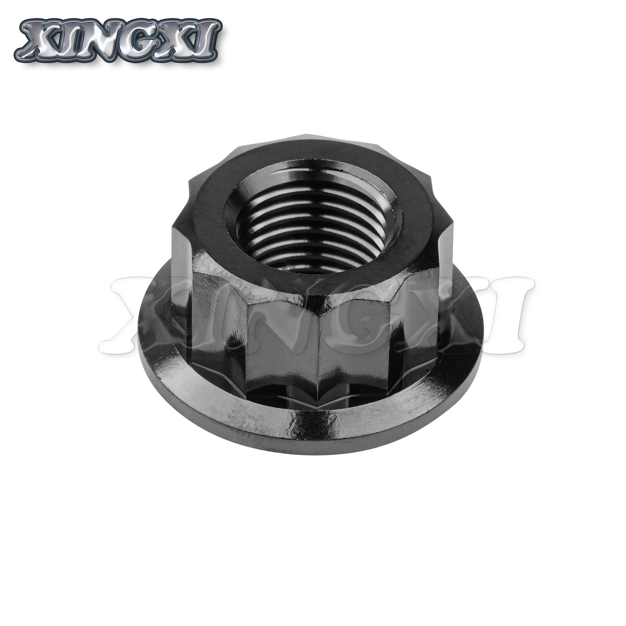 Гайки Xingxi титановые M5 M6 M8 M10 M12 для мотоцикла Серый, M10 Pitch 1.25, Black