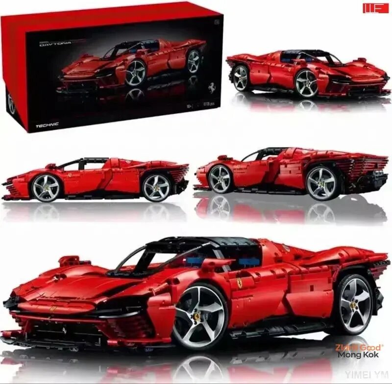 Конструктор Техник спортивная Машина "Феррари Дайтон " Ferrari Daytona SP3 детали:3778, совместим с другими конструкторами, подарок для Мальчиков