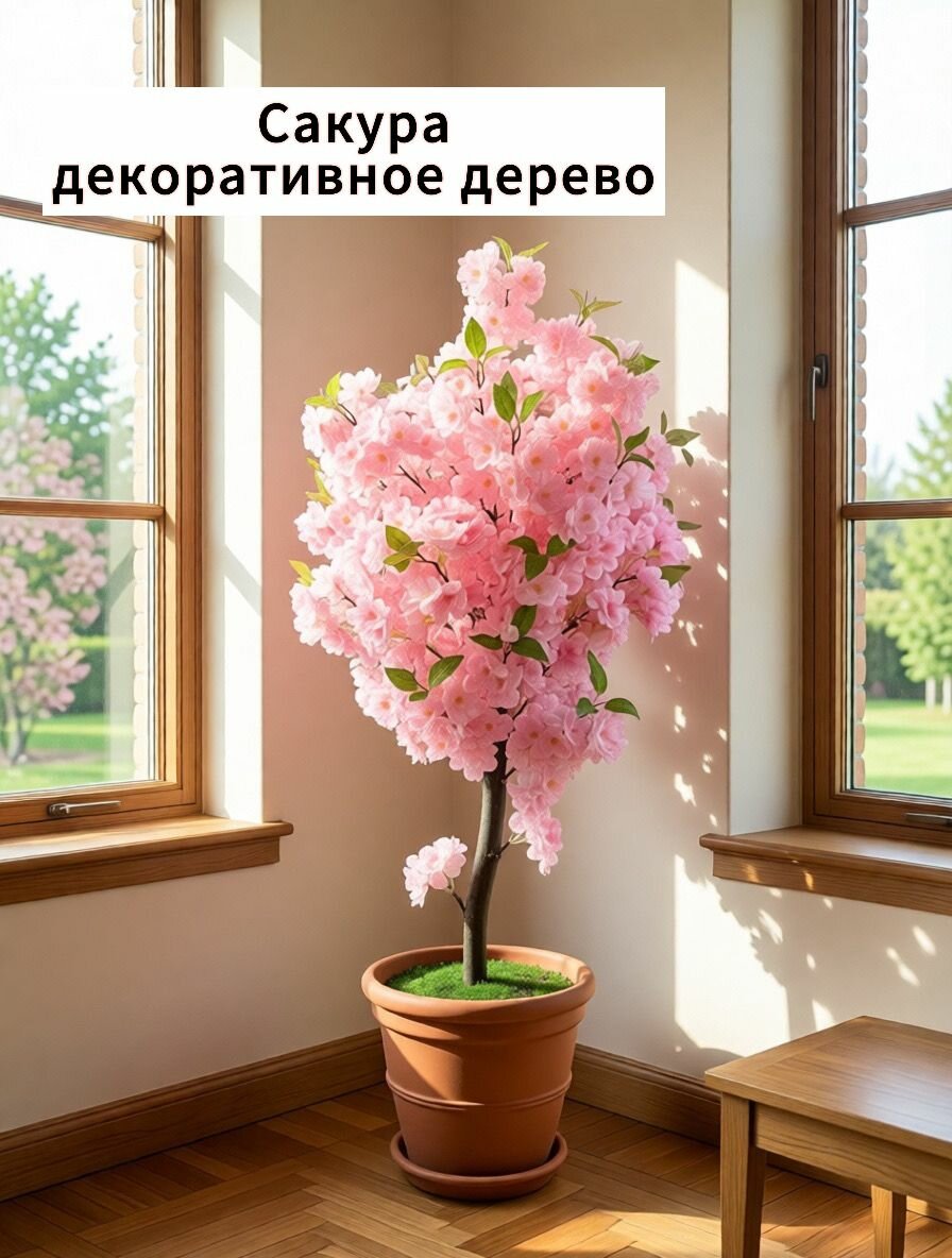 Искусственное дерево Сакура 130 см, декоративный цветок