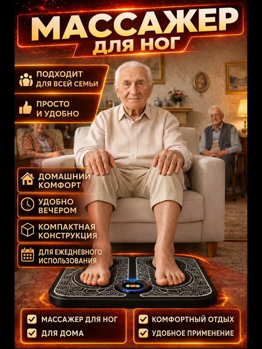 Массажер для ног и ступней электрический с подогревом
