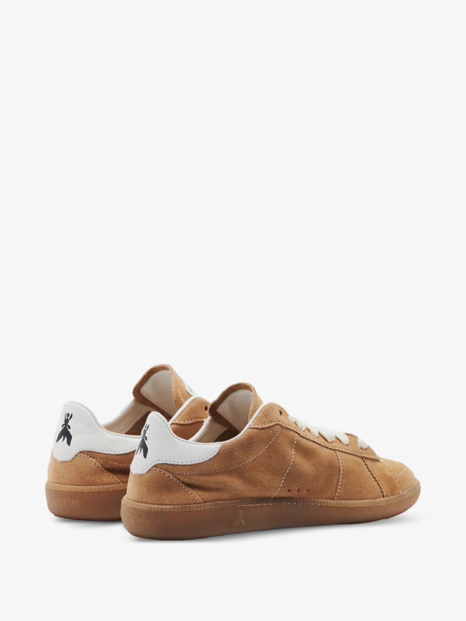 Кроссовки PATRIZIA PEPE Suede-leather sneakers, размер 39 EU, коричневый/серый/оранжевый — фото 1