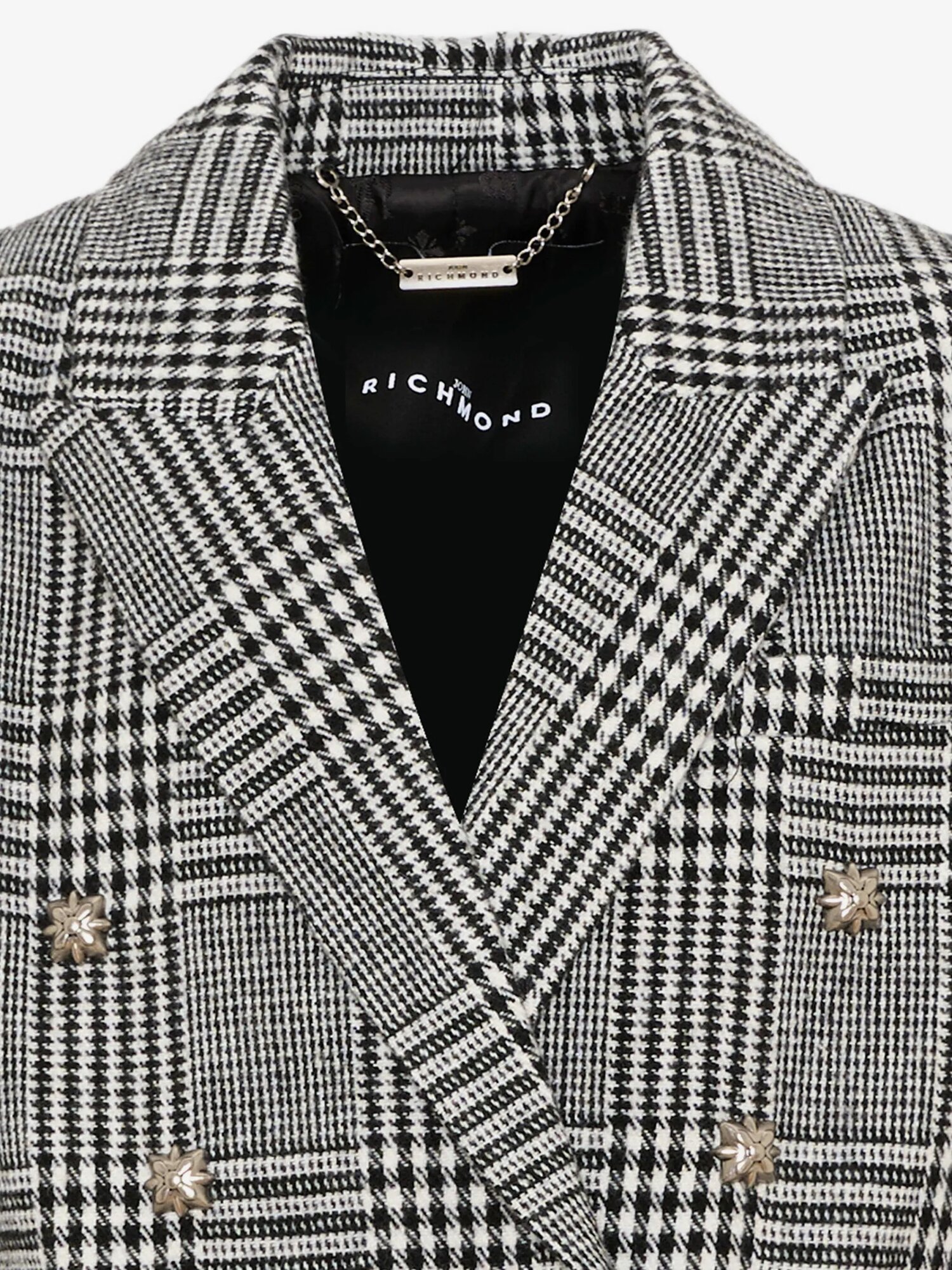 Куртка JOHN RICHMOND Double-breasted check jacket, размер 6 лет, бежевый/белый — фото 1