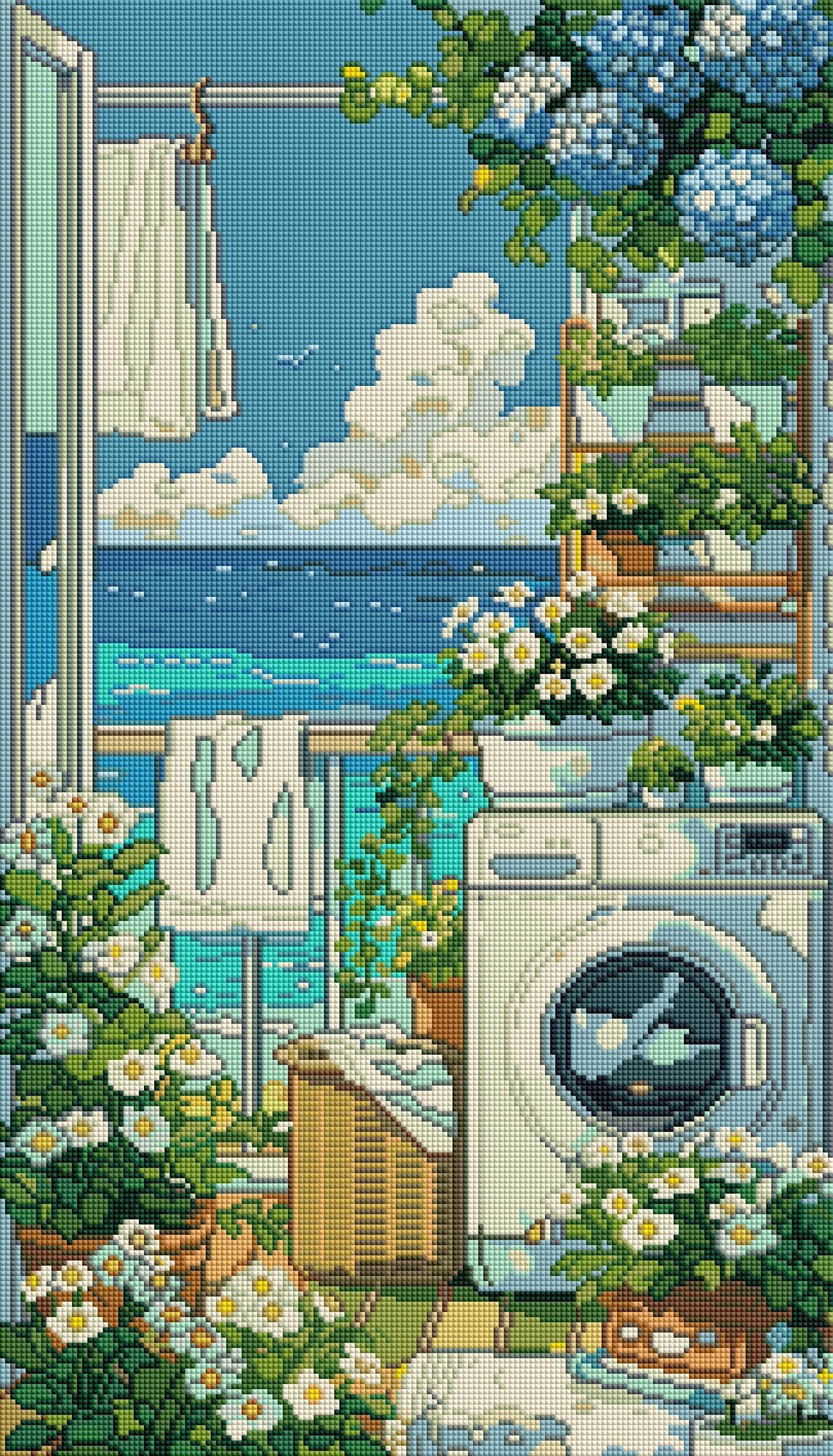 Алмазная живопись Foreveryoung Шепот моря, 40x70см, квадратные смольные сверла + АБсверла, шелковое флокированное полотно