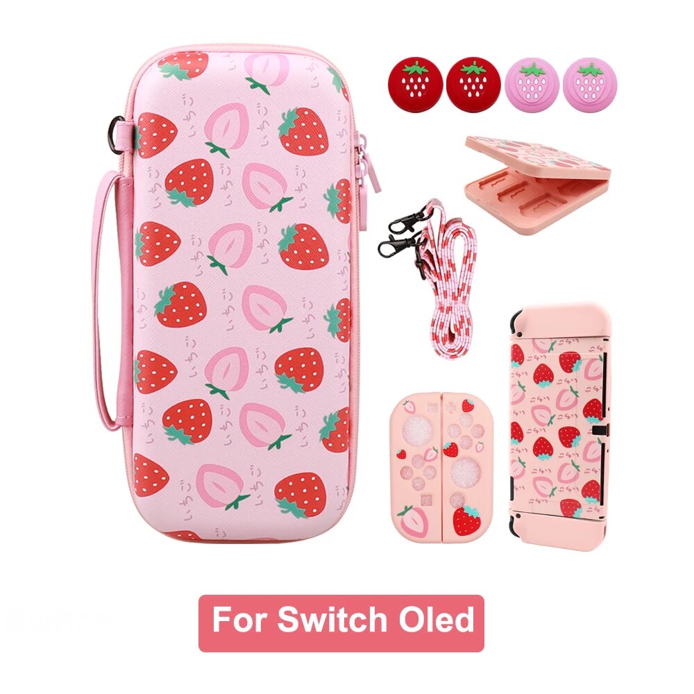 Чехол для Nintendo Switch OLED с клубникой