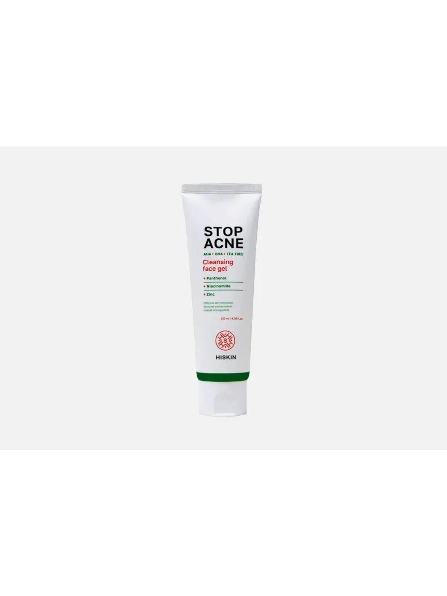 HISKIN AHA + BHA + TEA TREE STOP ACNE Гель для умыван 120мл