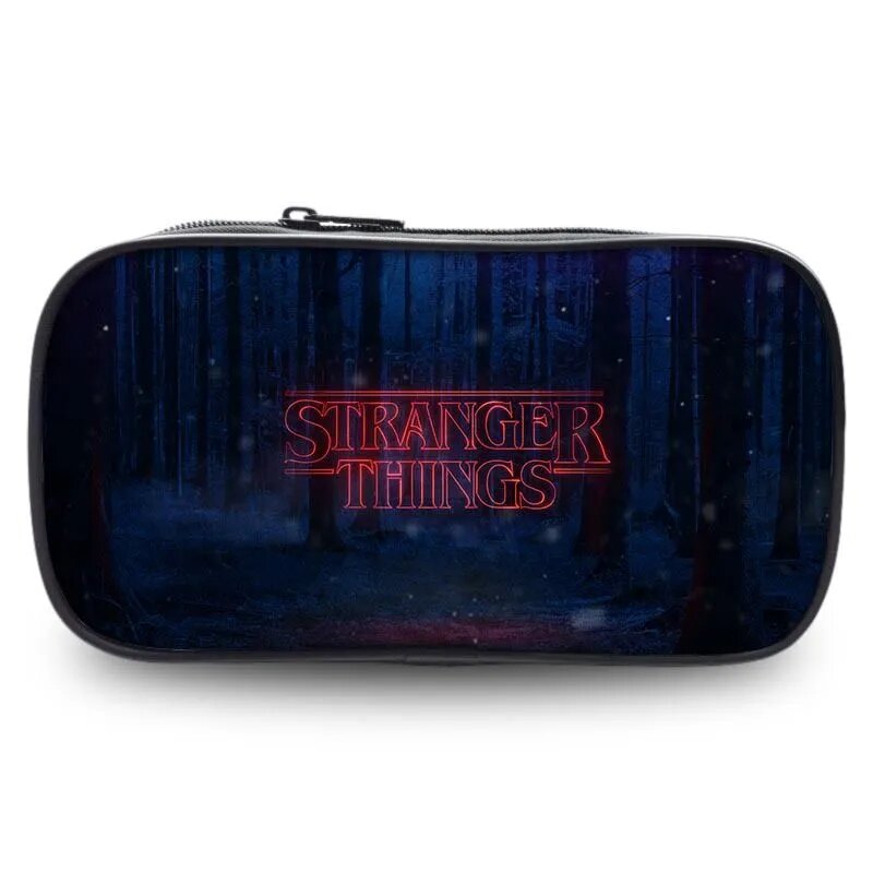 Пенал школьный <Очень странные дела> (Stranger Things) с принтом, жесткий, на молнии, для канцелярии, тематический, для детей и подростков