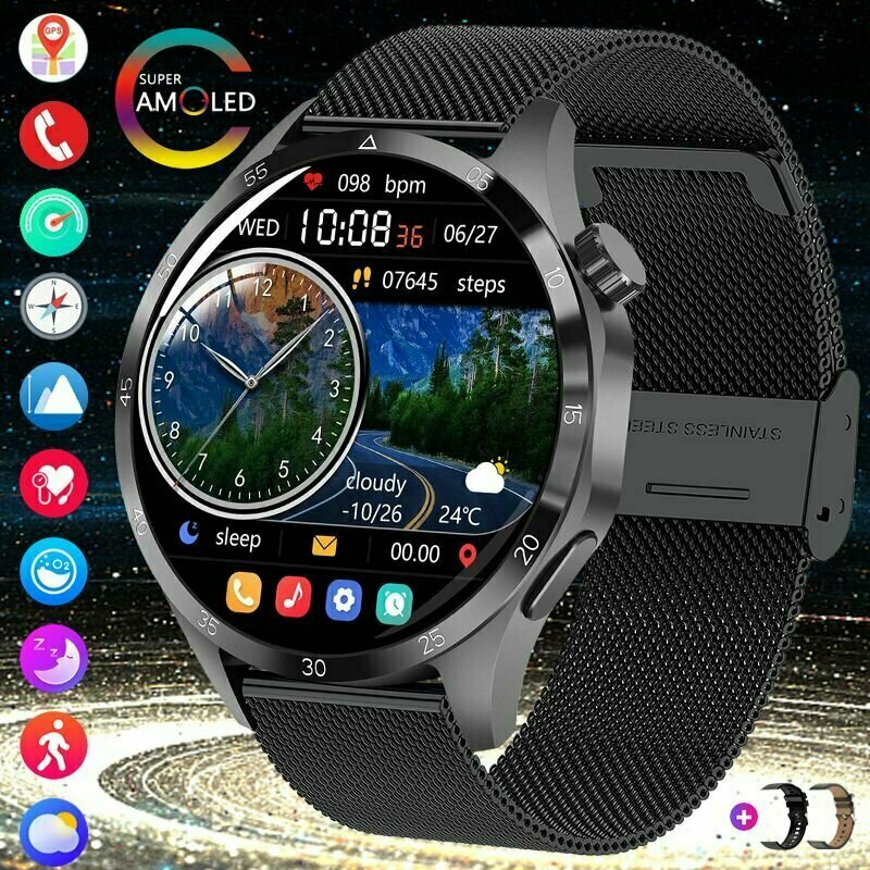 Умные часы Smart Watch Premium 4 Pro, Edition 2024-2025, 46мм, 3 ремешка в комплекте, (наручные смарт часы для айфон/андроид) электронные
