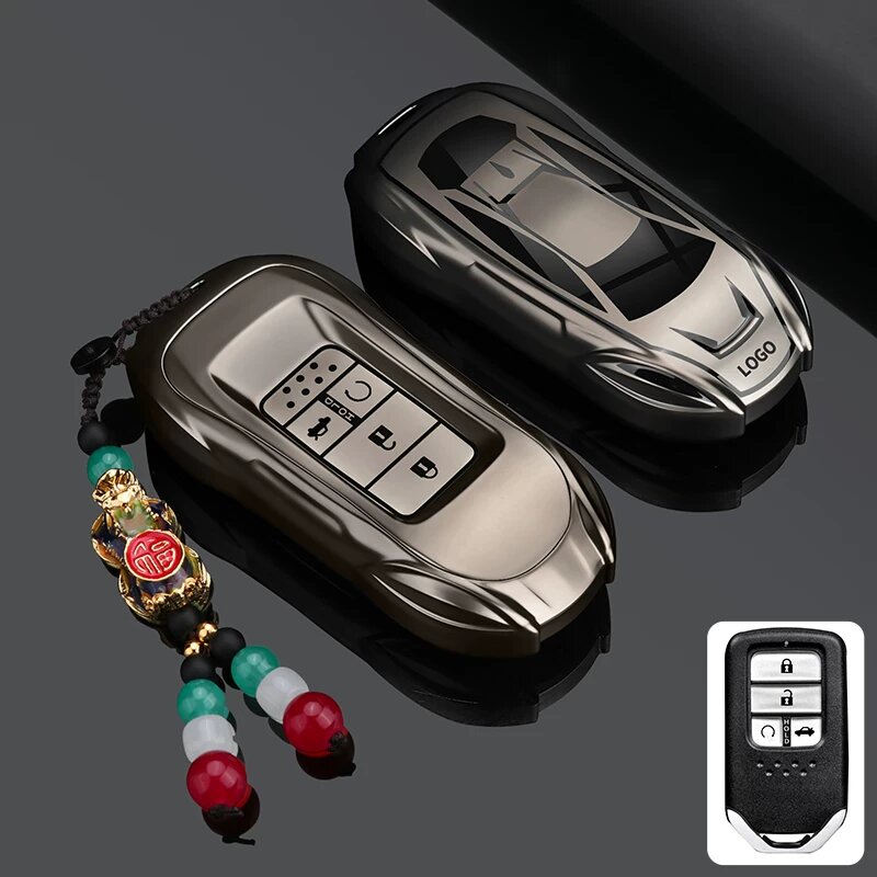 Брелок с 4 кнопками для Honda CR-V, Accord, Civic, HR-V, Fit, Elysion с матовой отделкой и цветным дизайном пиксиу