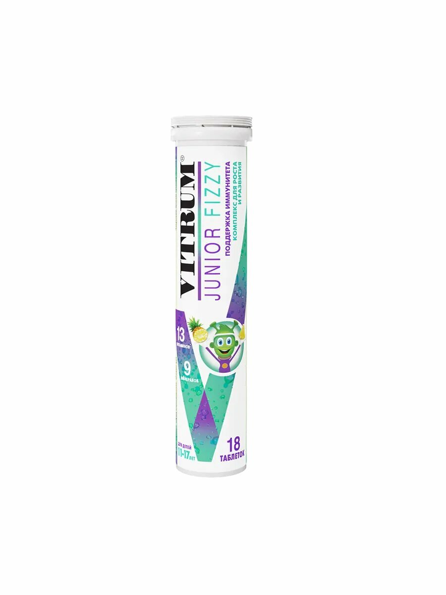 Витрум Юниор шипучий/Vitrum Junior Fizzy таблетки массой 4,4 г 18 шт