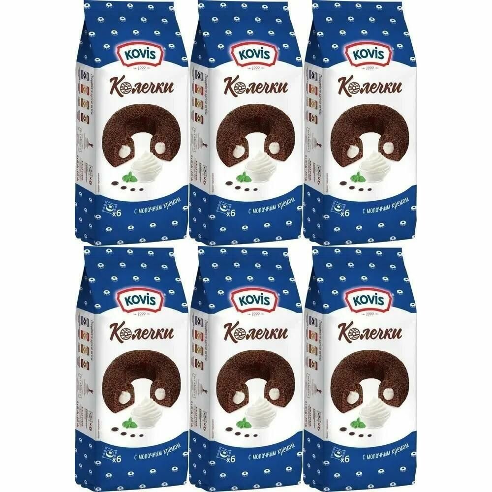 Kovis Колечки сдобные с молочным кремом, 240 г, 6 шт в коробке