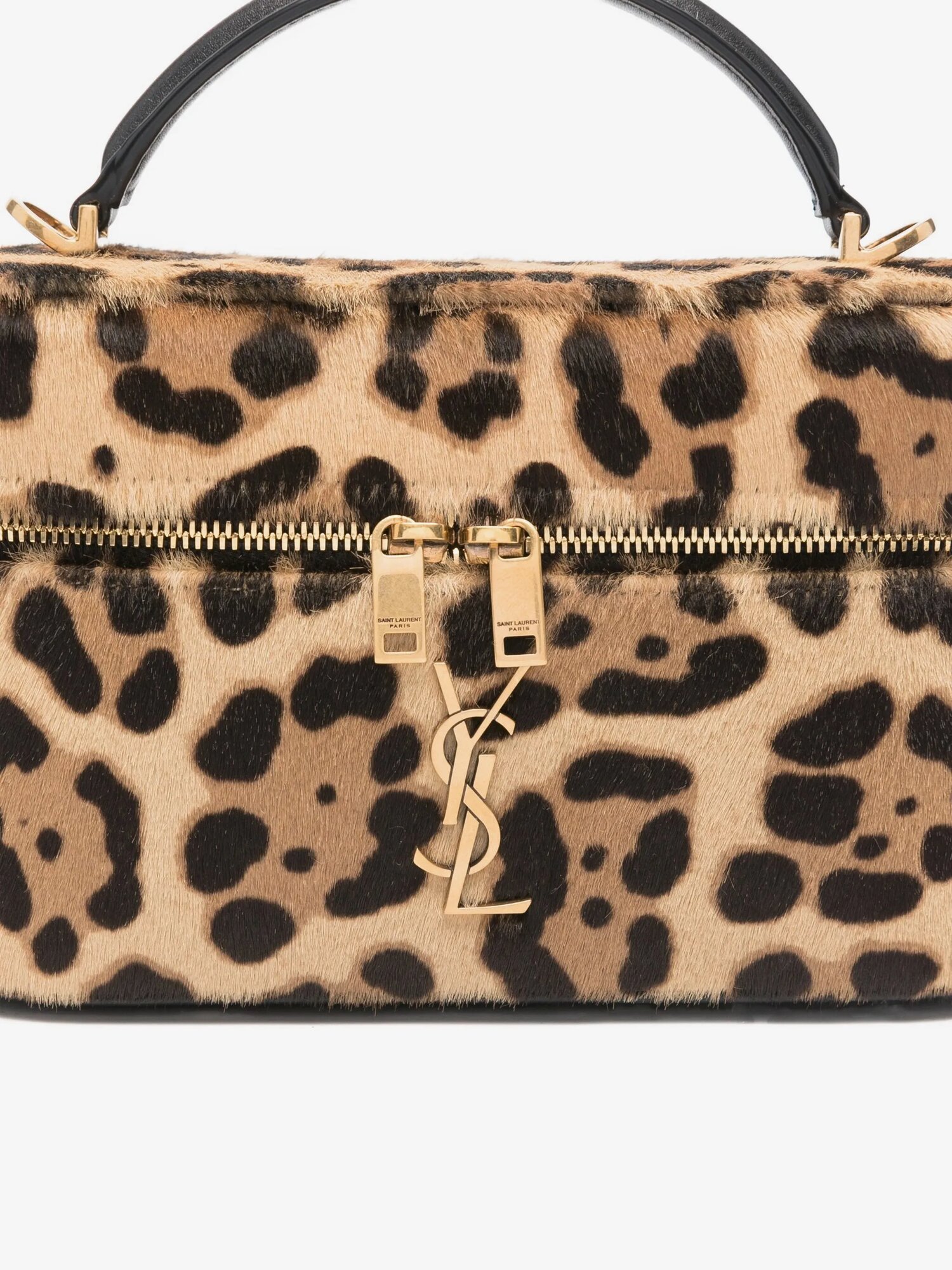 Сумка Saint Laurent Leopard-print mini bag, коричневый — фото 1