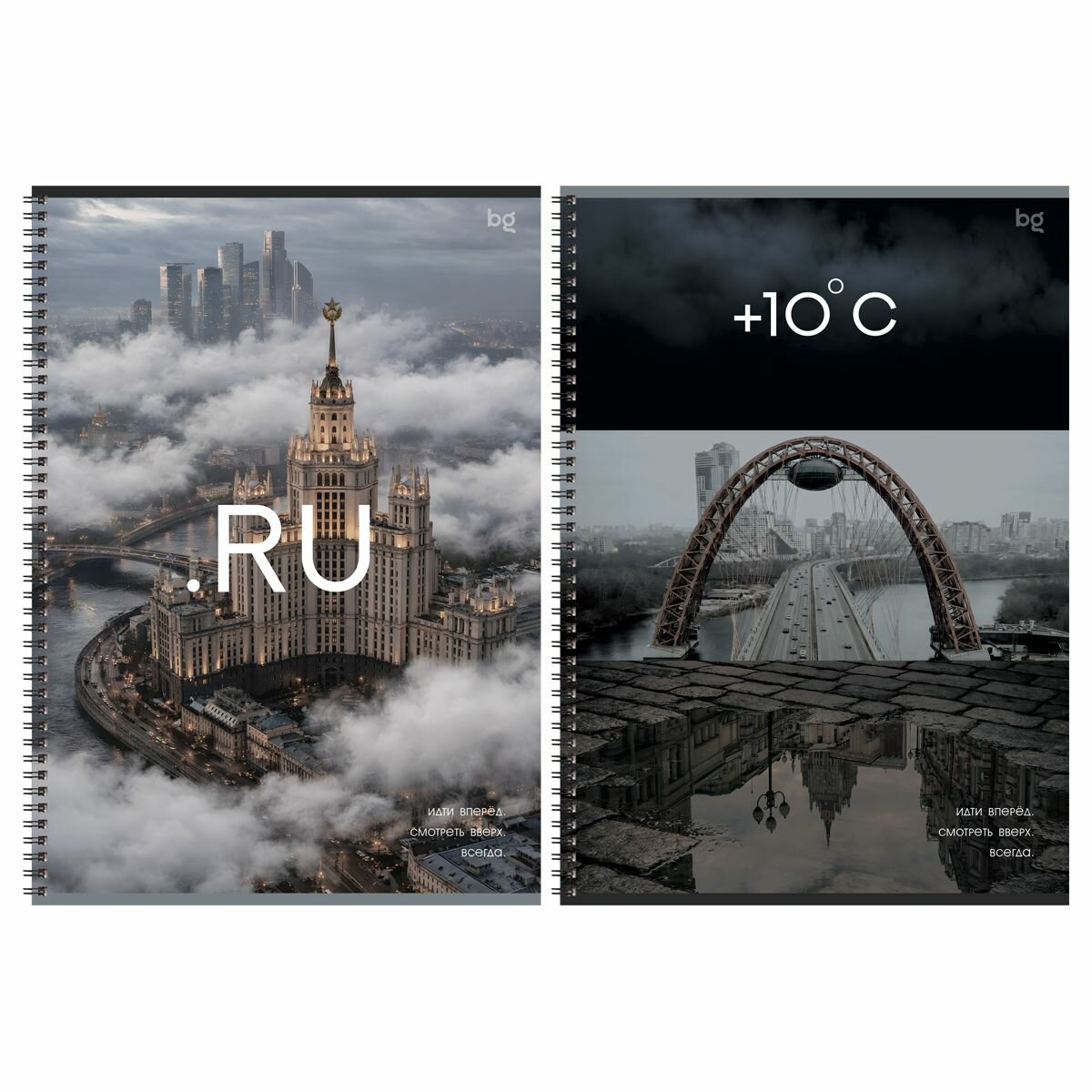 Тетрадь общая 80л, А4 BG "Город", клетка, спираль (Т4гр80 62749), 18шт.